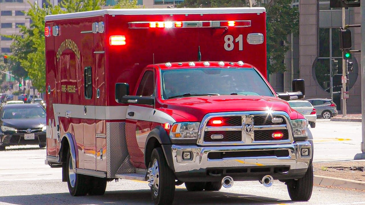 Pasadena Fire Dept. Engine 39 & South Pasadena Fire Dept. Rescue 81 ...