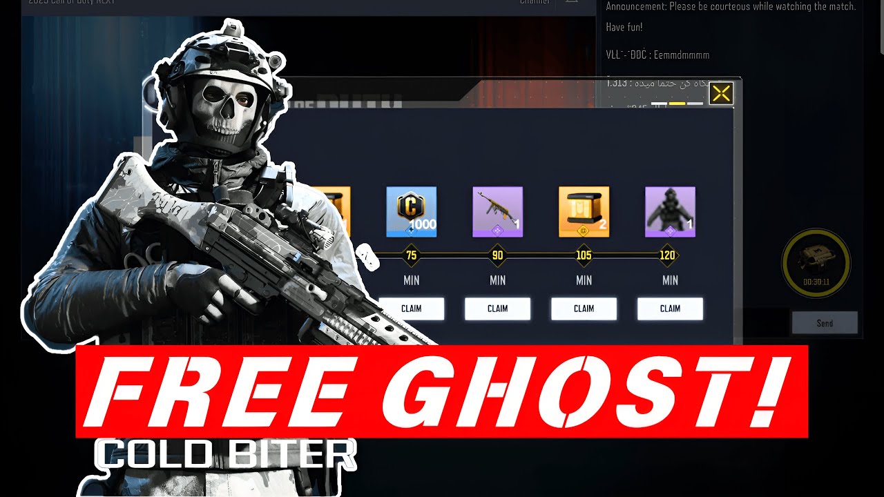 FREE Ghost - Cold Biter in CODM LIVE! 🎁 Watch & Earn Rewards! - YouTube