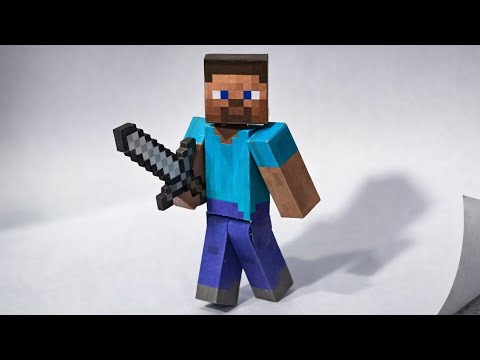 How to Make an Articulated Steve Papercraft (Printable Template) - YouTube
