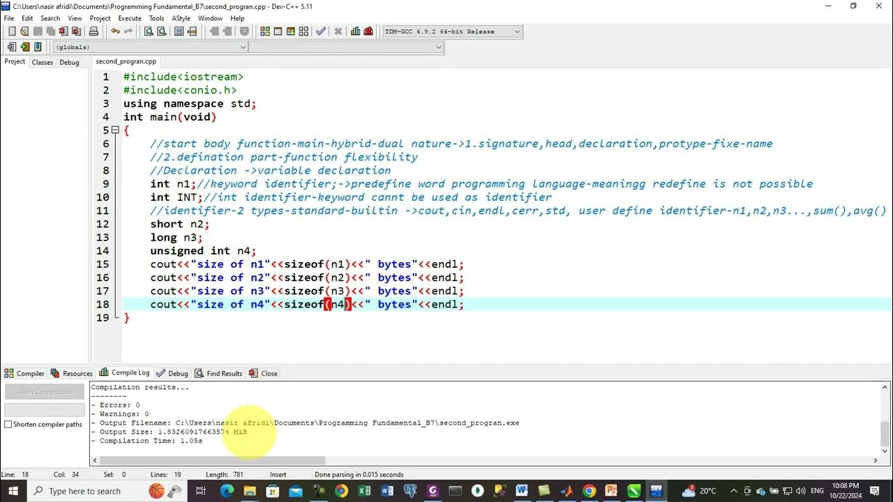 Lecture-02| Programming Fundamental | Data Types| Fundamental Data Types| int and its type with ...