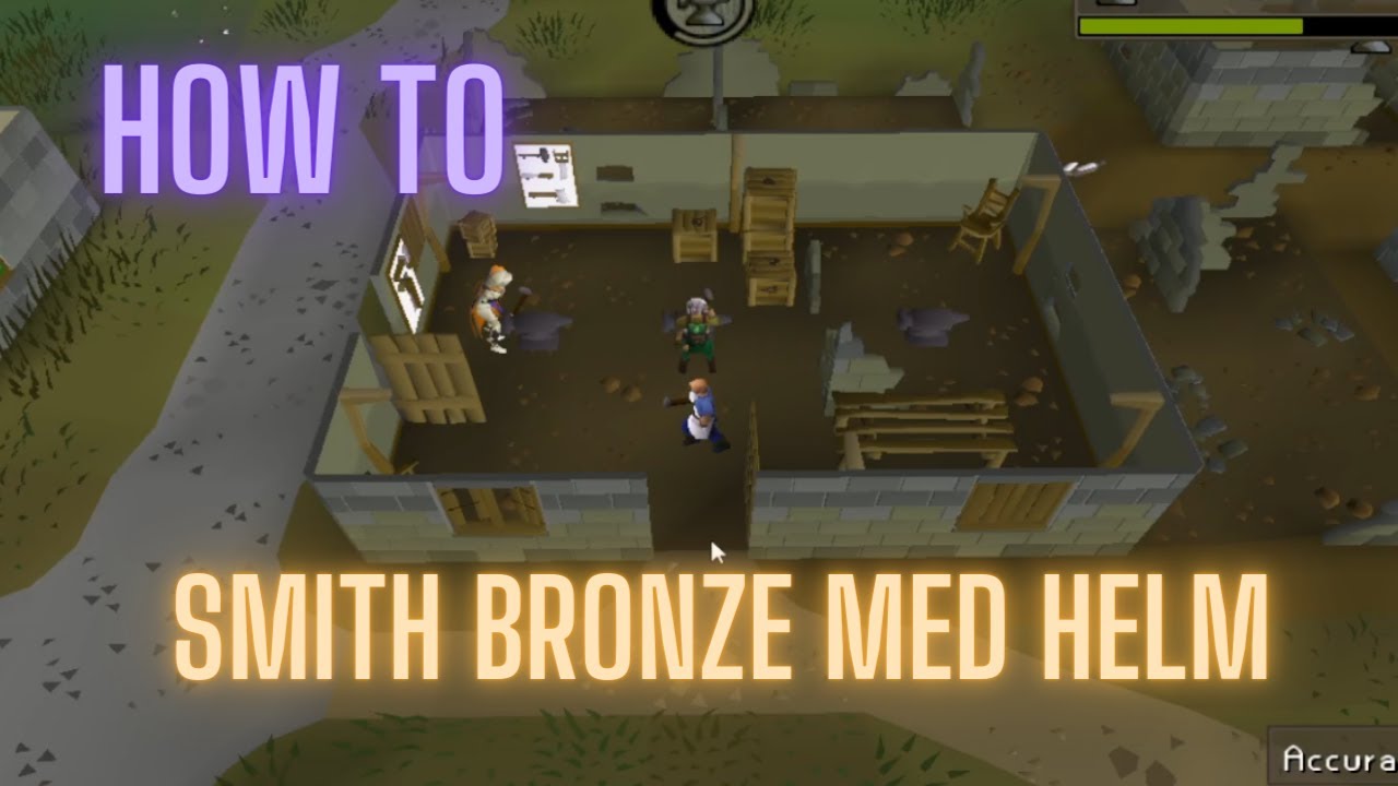 OSRS How to smith bronze med helm - YouTube