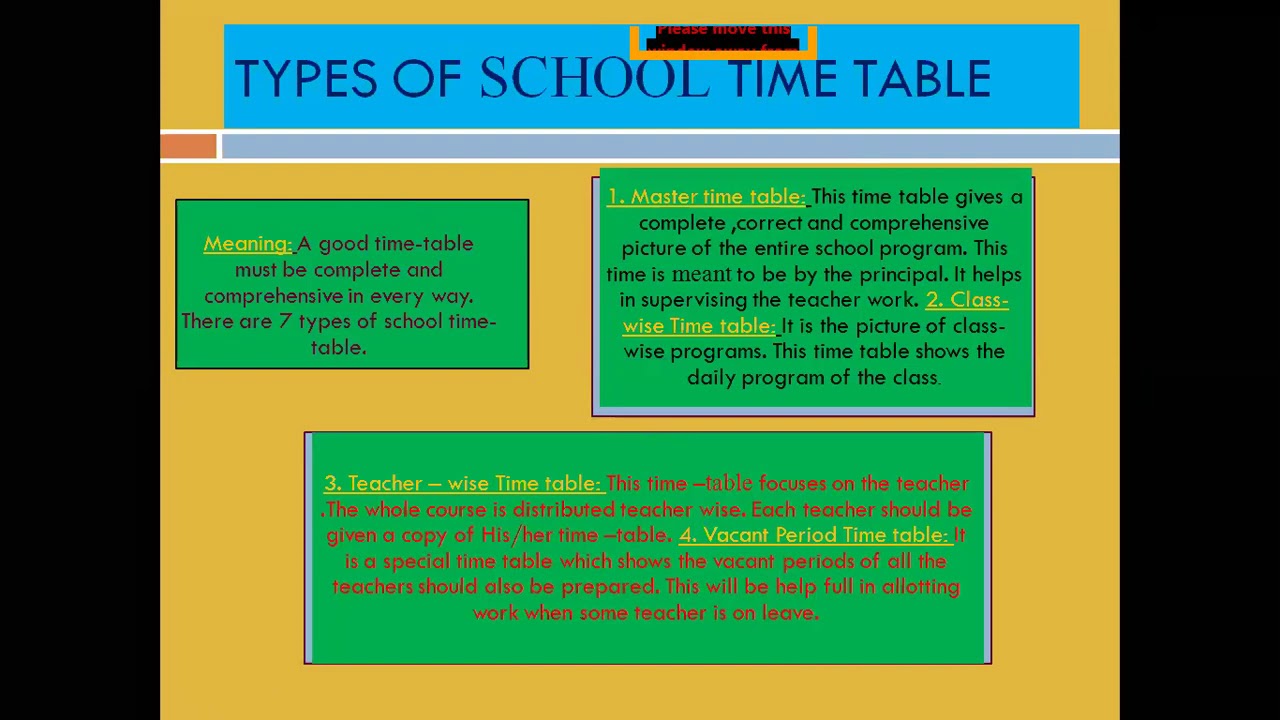 Time Table Concept Types And Importance Of School Time Table YouTube Time Table Concept Types And Importance Of School Time Table YouTube