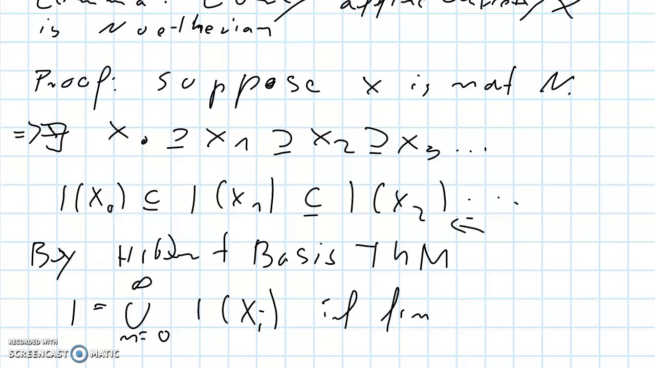Algebraic Geometry: Affine Varieties are noetherian - YouTube