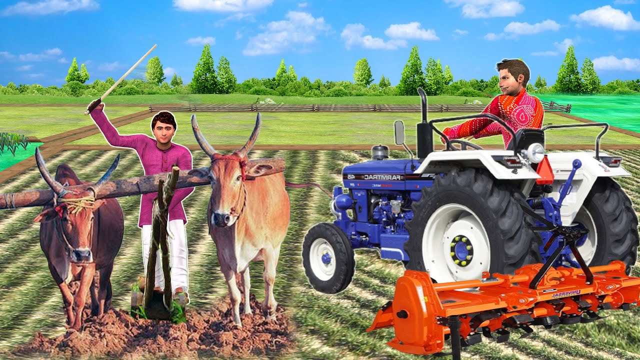 Indian Farming Vs Machine Farming Hindi Kahaniya Hindi Moral Story New Funny Comedy Video - YouTube