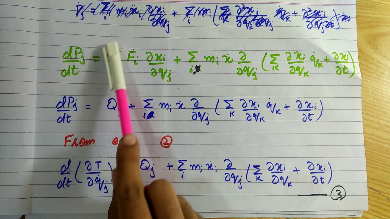 Derivation Of Lagrange Equation Of Motion By Newton s Laws Of Motion Derivation Of Lagrange Equation Of Motion By Newton s Laws Of Motion
