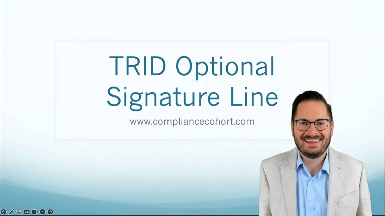 TRID Optional Signature Line - YouTube