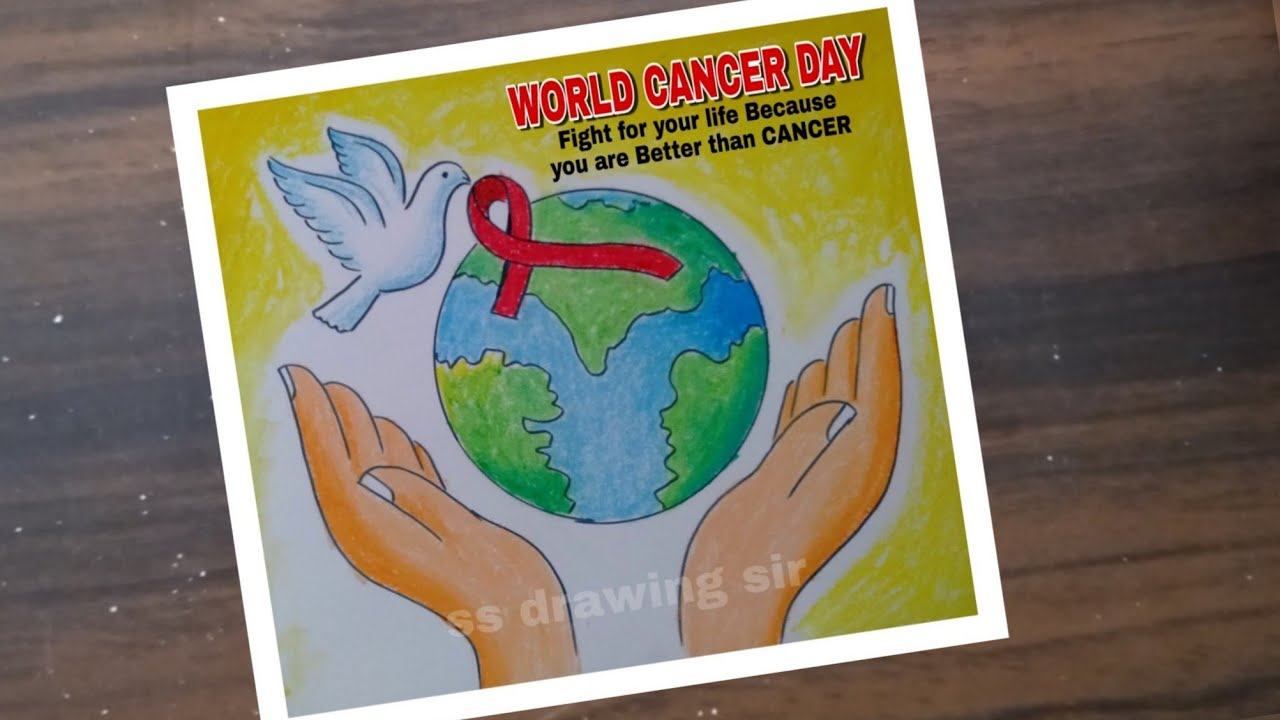 world cancer day drawing / Cancer day poster - YouTube