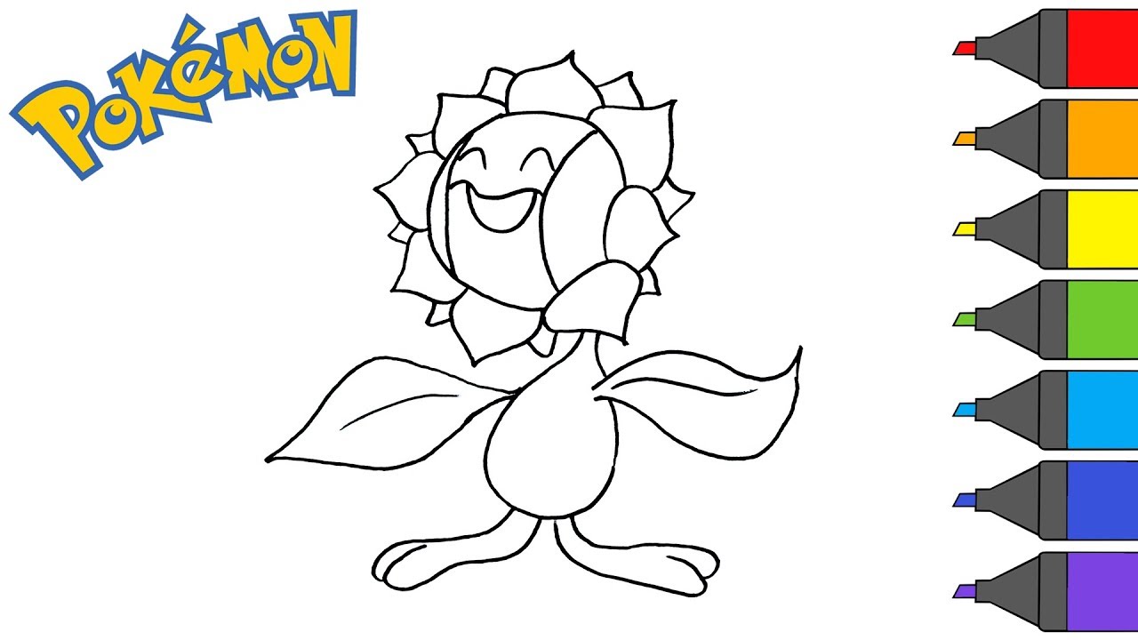 Pokemon Sunflora | How to Draw | Pokemon Coloring Book | ARTSY KIDS ...