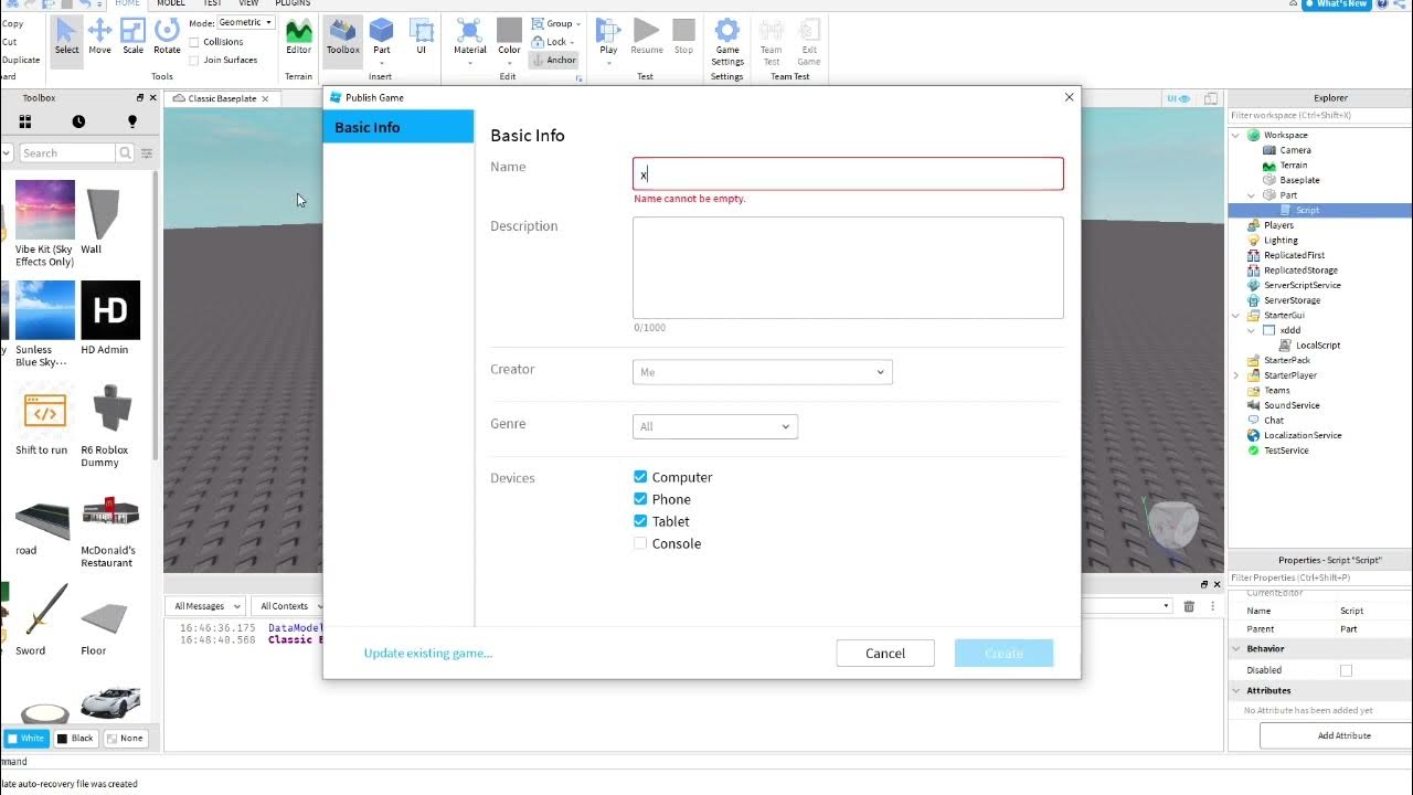 How to make a script that crashes the Roblox Client Roblox studio - YouTube