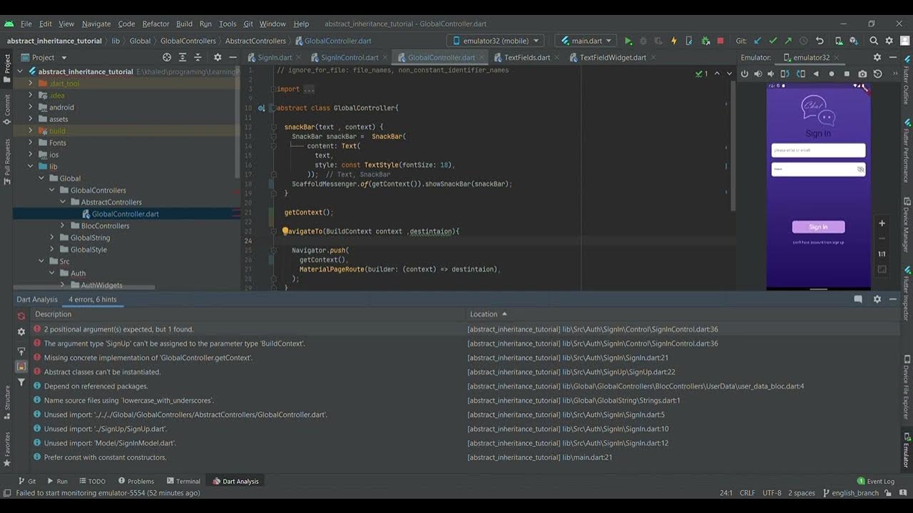 abstract and inheritance tutorial in flutter - YouTube