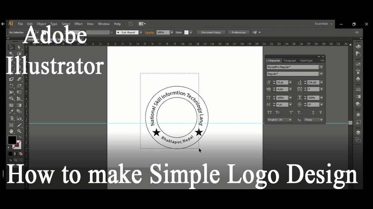 Adobe Illustrator # How to make simple logo - YouTube