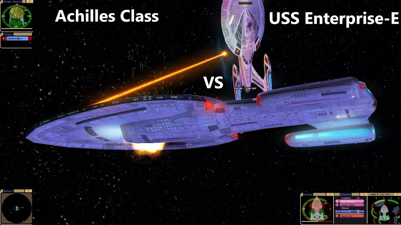 Achilles Class VS USS Enterprise E | Star Trek Starship Battle | Bridge ...