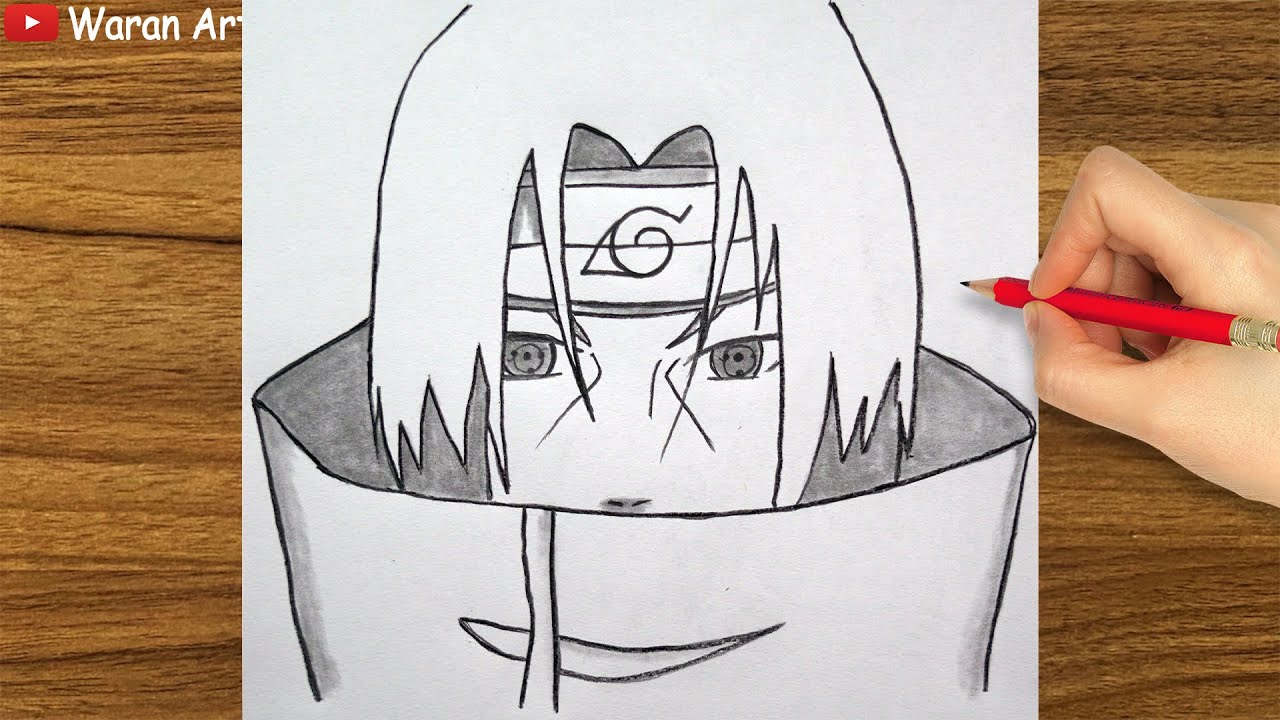 Easy Anime Drawing || How to Draw ITACHI step-by-step || Easy Drawing ...