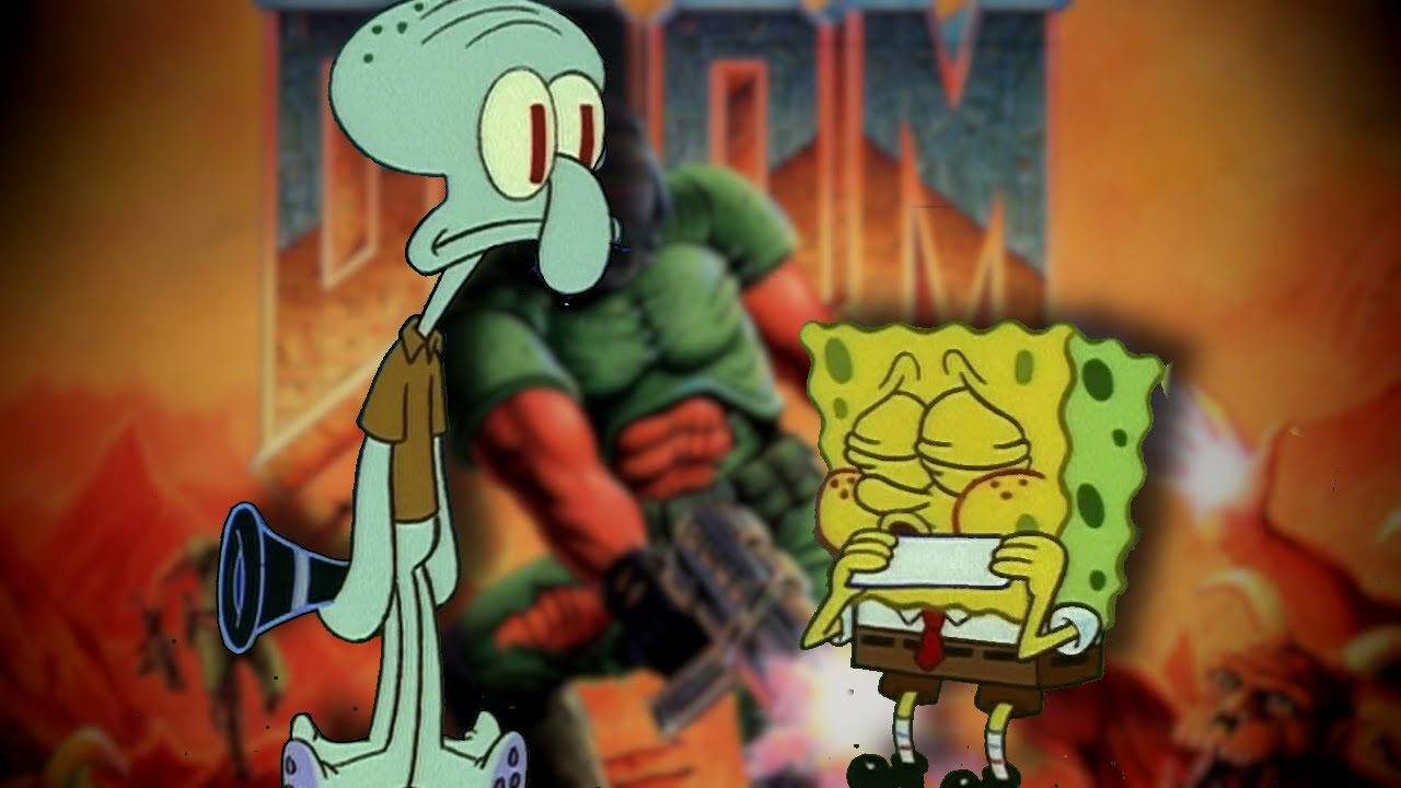 Squidward and Spongebob Play At Doom's Gate - YouTube