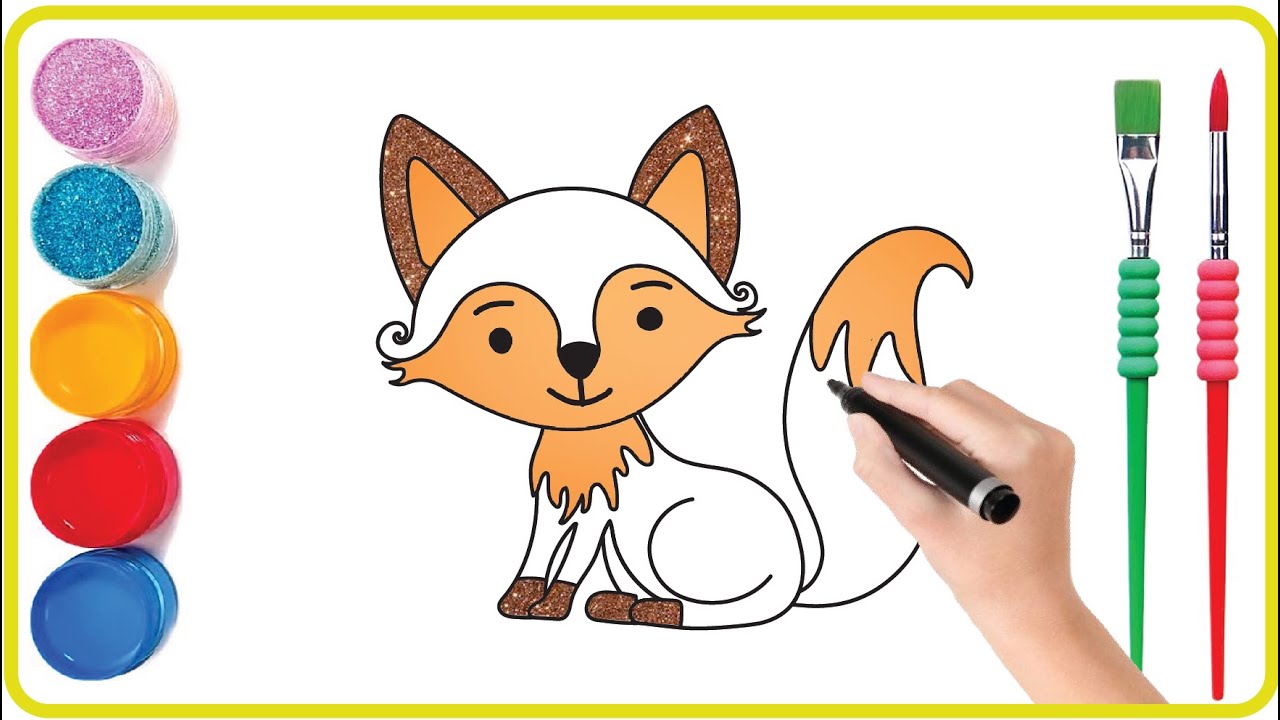 How to Draw & Color a Cute Fox The EASIEST Way for Kids! - YouTube