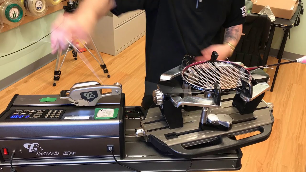 Time Lapse: How to String a Carlton Badminton Racquet - YouTube