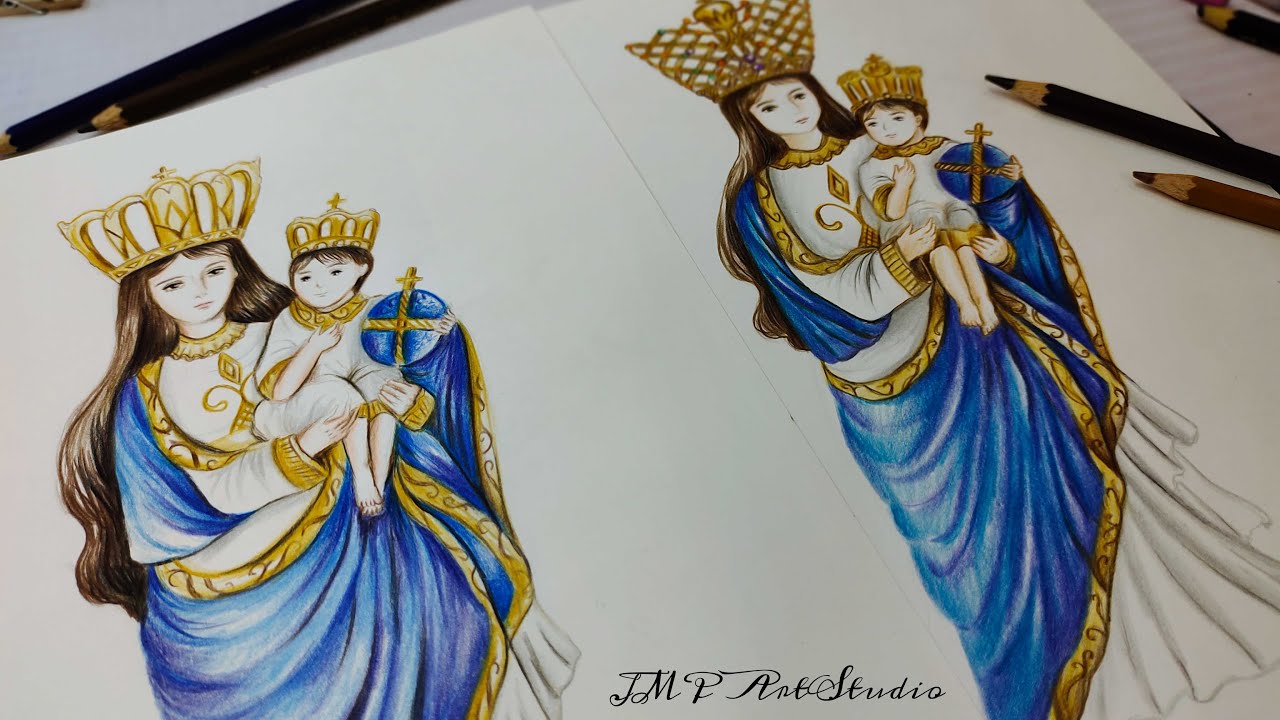 "Drawing Mama Mary | A Heartfelt Tribute on Her Birthday 💙" - YouTube