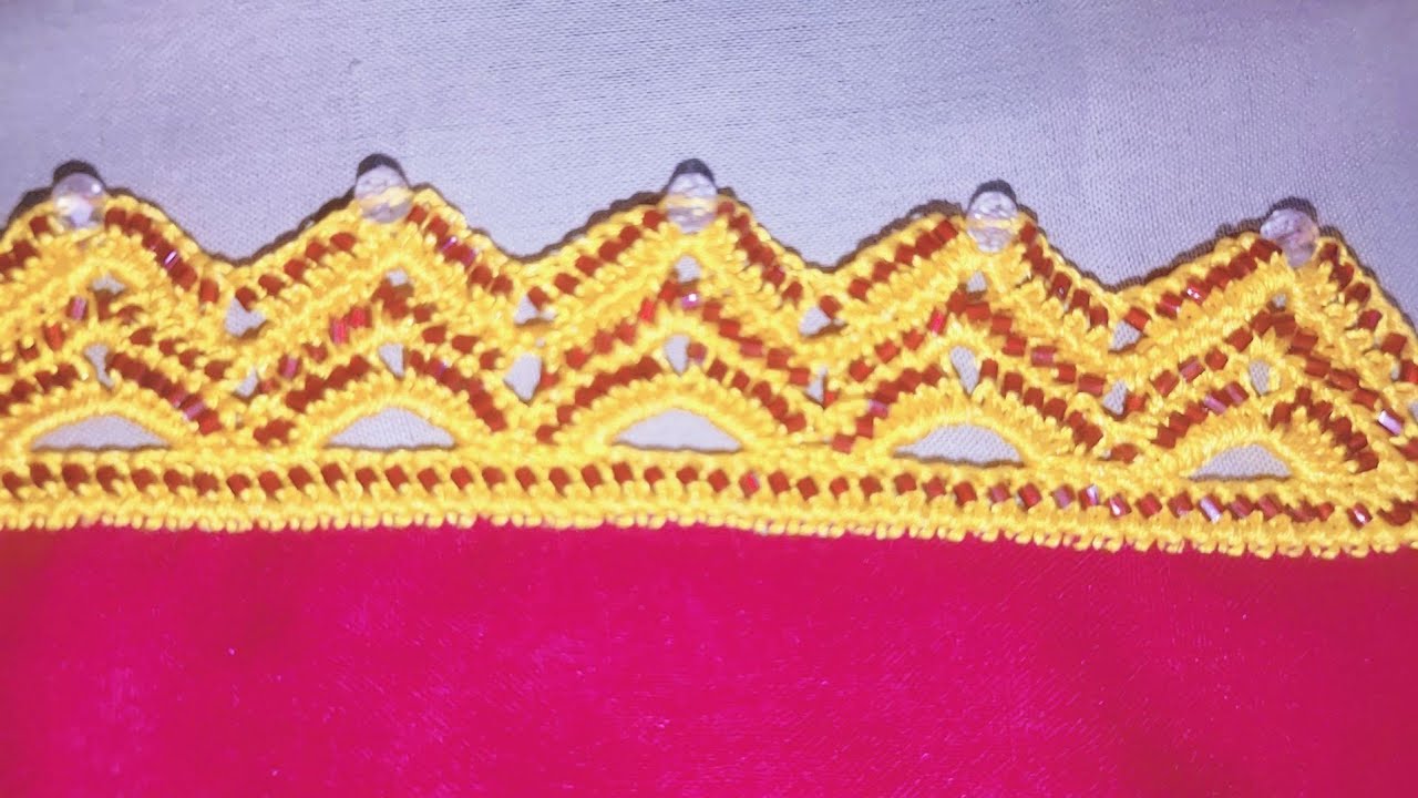 Attach crosia lace design easy and amazing crochitlace design - YouTube