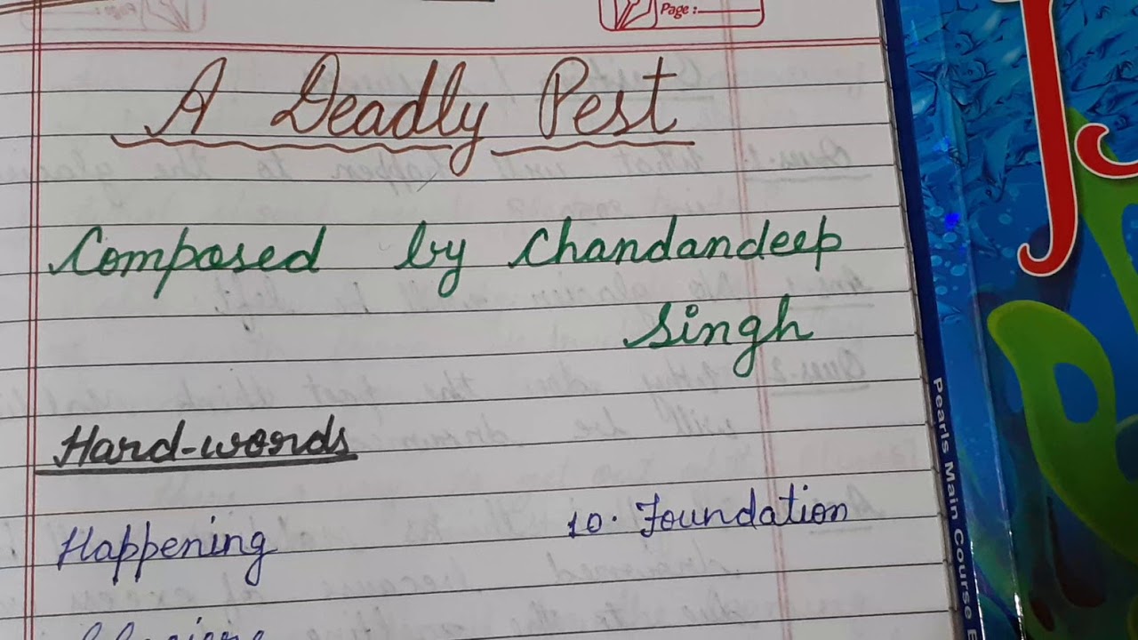 Class 4 Poem- A Deadly Pest - YouTube