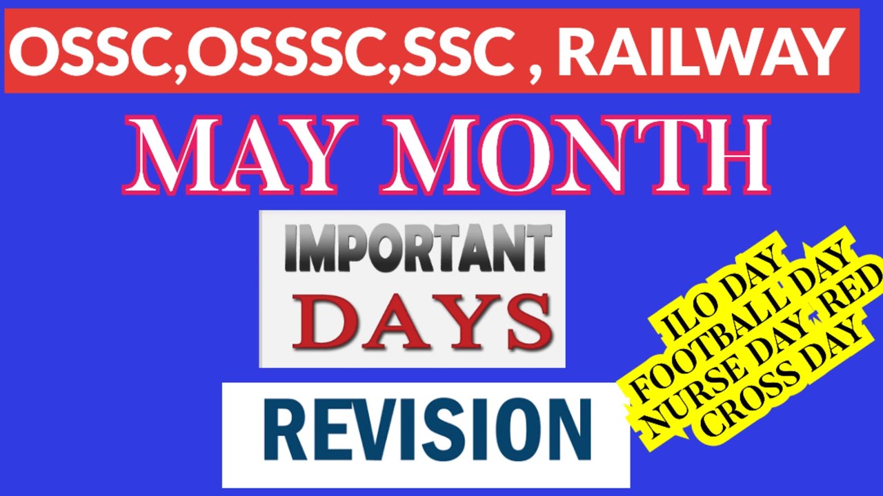 MAY MONTH IMPORTANT DAYS || CURRENT AFFAIRS || REVISION - YouTube