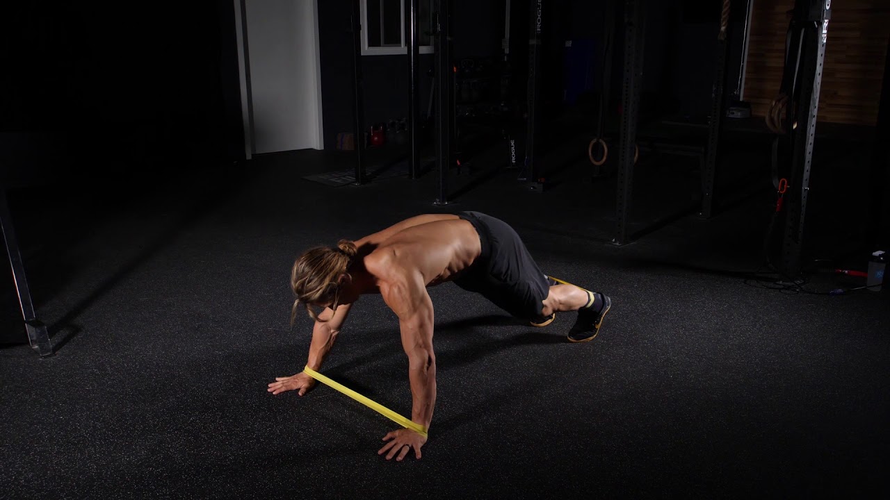 Dual Theraband Tall Plank Lateral Crawl - YouTube