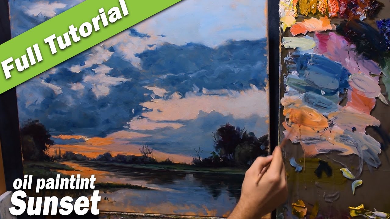 How to paint sunset in oils | Painting Tutorial - YouTube