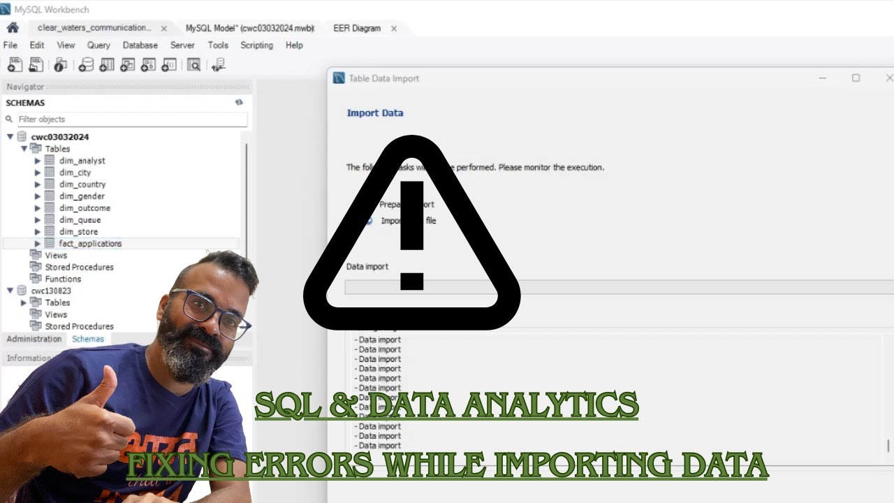 Sql And Data Analytics Fixing Errors While Creating The Database And Importing Data Youtube