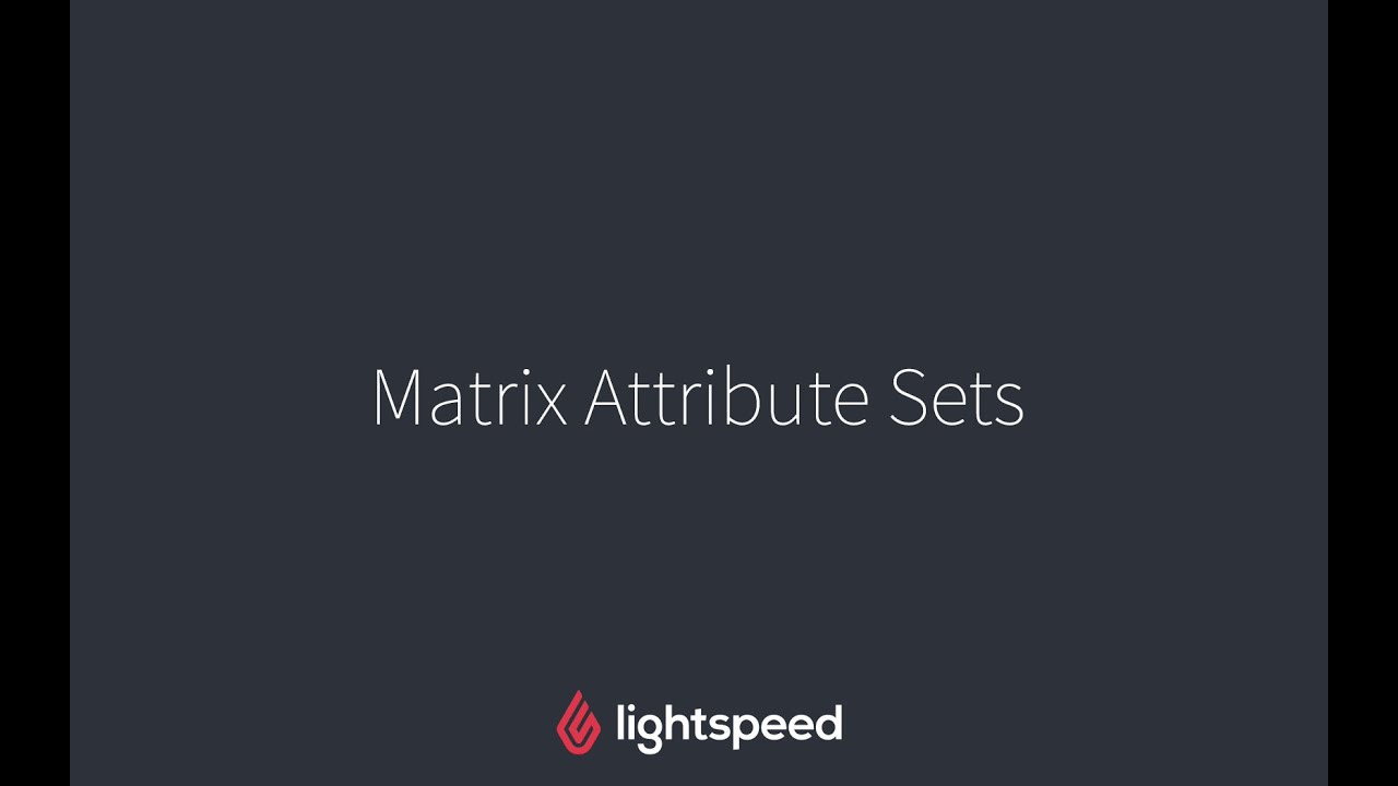 Matrix Attribute Sets - YouTube