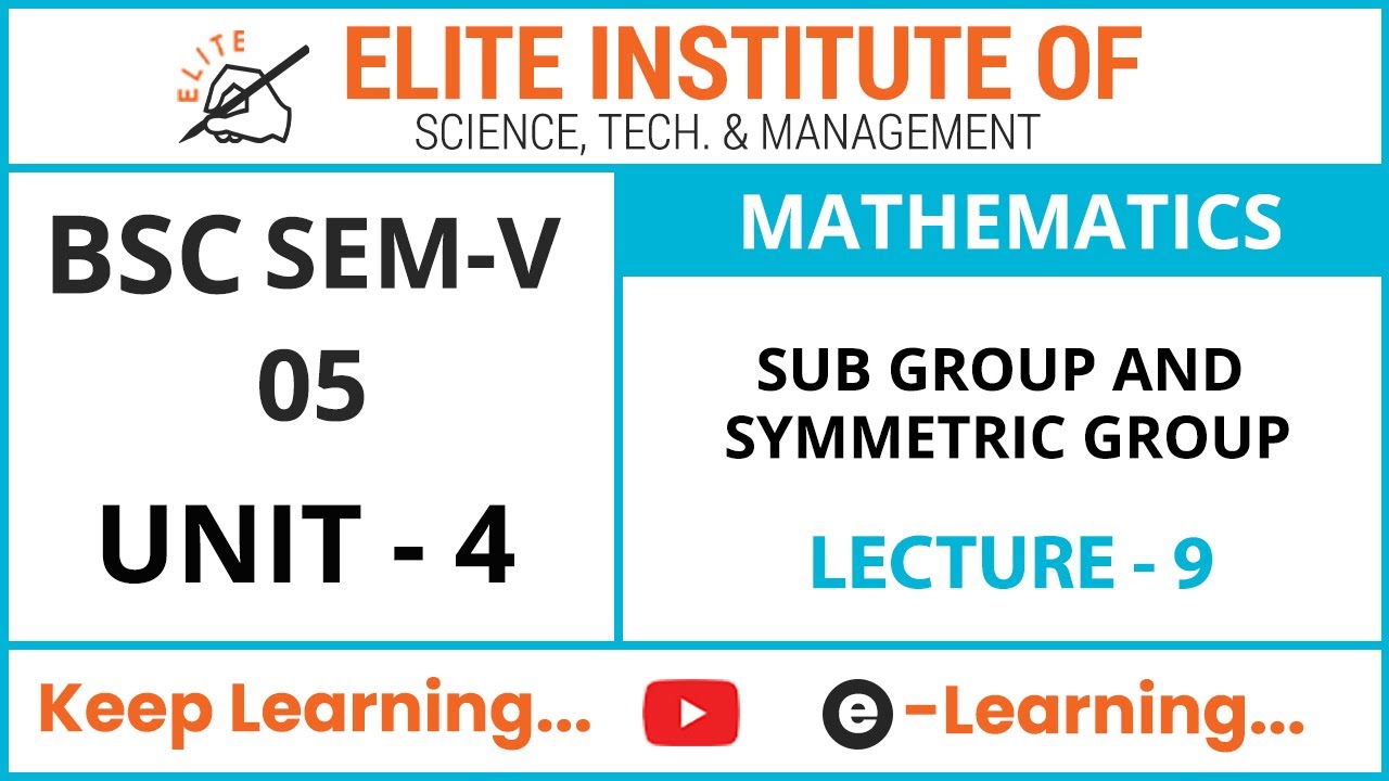 BSC SEM V ll MATHEMATICS 05 ll UNIT 4 ll CHAPTER 4 ll LECTURE 9 - YouTube