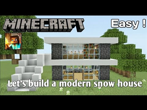 Let's build a modern snow house 🏡 ( Easy )# 1 / Minecraft tutorial ...