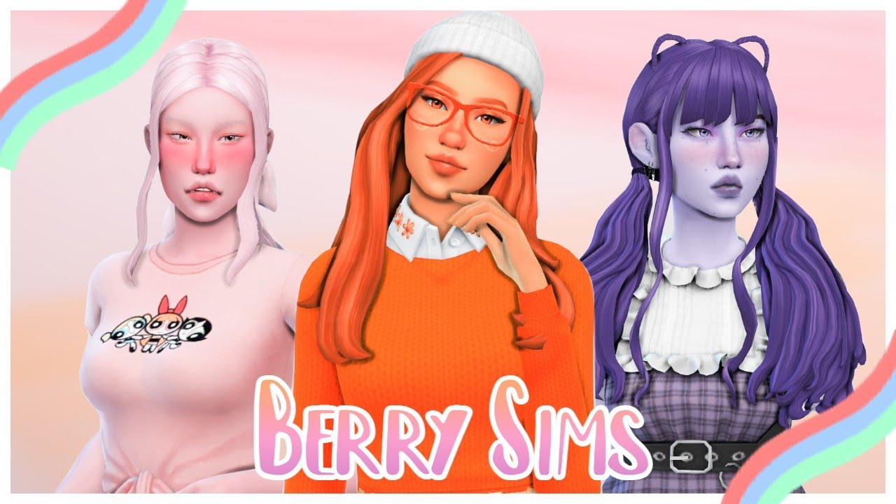 Making Pastel Berry Sims 🍓 - The Sims 4: CAS 🖤 - YouTube