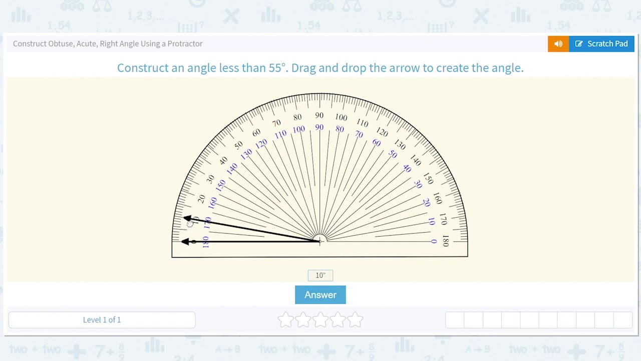 7.162 Construct Obtuse, Acute, Right Angle Using a Protractor - YouTube