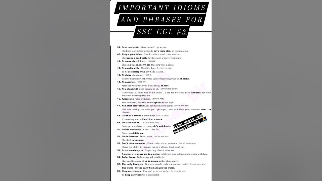 Imp Idioms And Phrases For Ssc Cgl 3 ssccgl english idiom cgl2023 imp-idioms-and-phrases-for-ssc-cgl-3-ssccgl-english-idiom-cgl2023