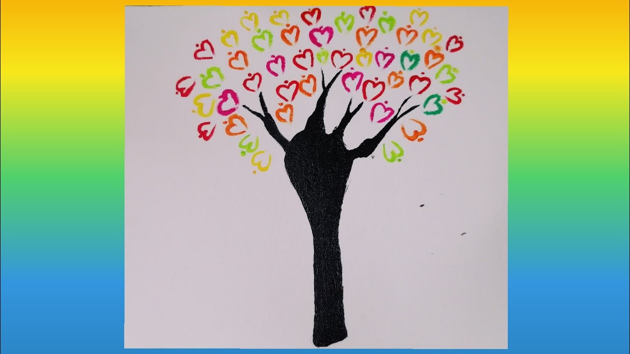 How to draw a colour full tree🌲/Art World by Nimra 🎨 - YouTube