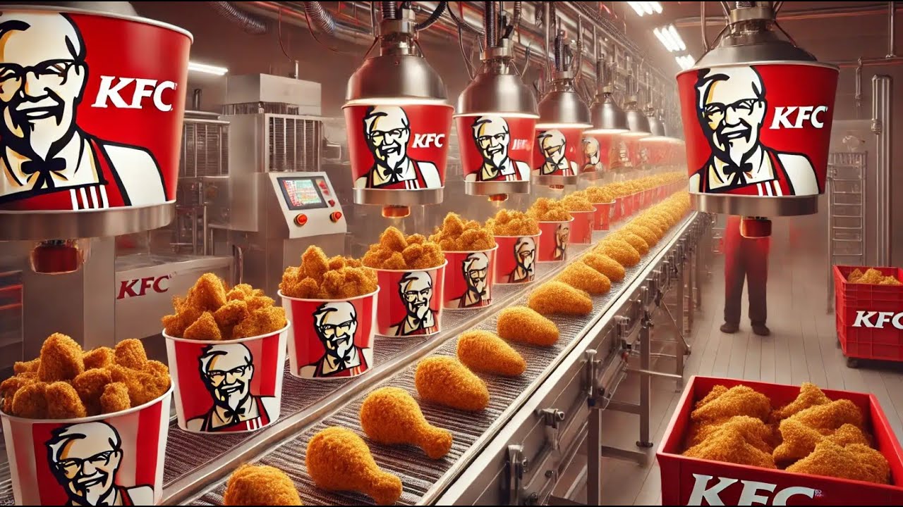 How to make thousands of KFC fried chicken pieces in the factory - KFC ...