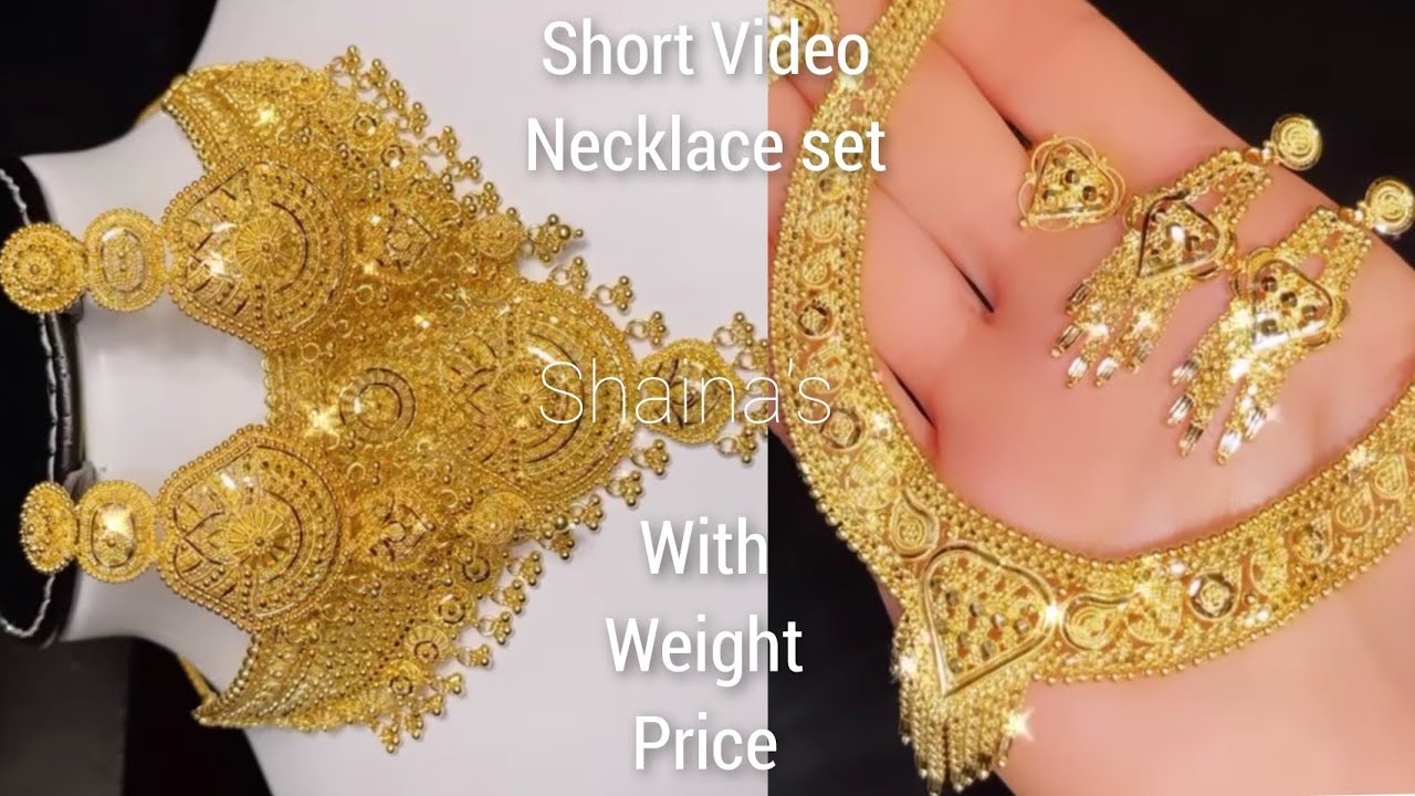 22k Gold Necklace Set Design/Short Video with weight and price - YouTube