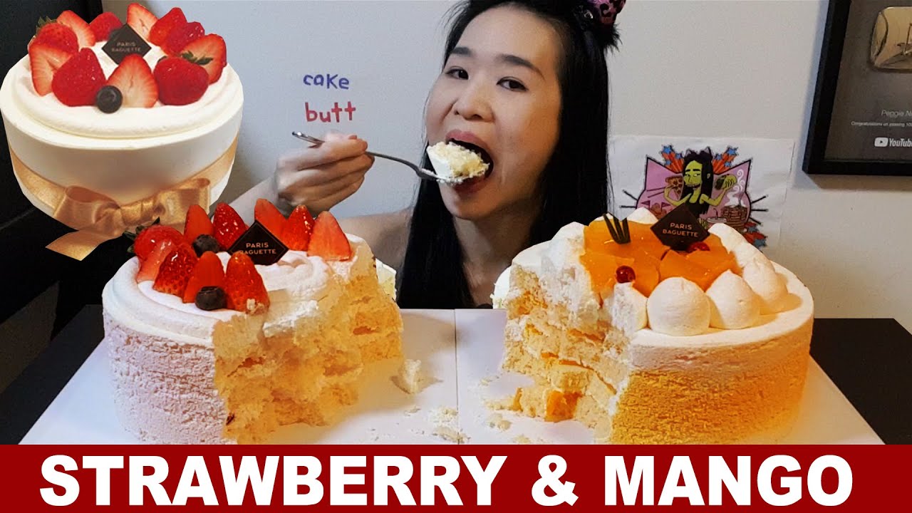 EATING WHOLE CAKES! Strawberry Shortcake & Mongo Fresh Cream Cake ...