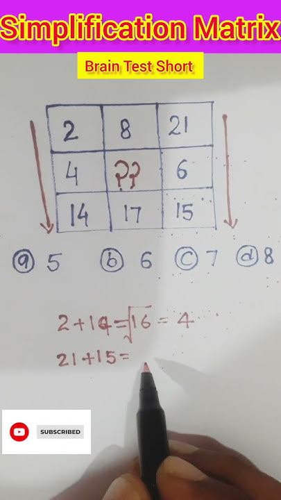Simplification in Two Second Matrix Trick | Reasoning Short Trick # ...