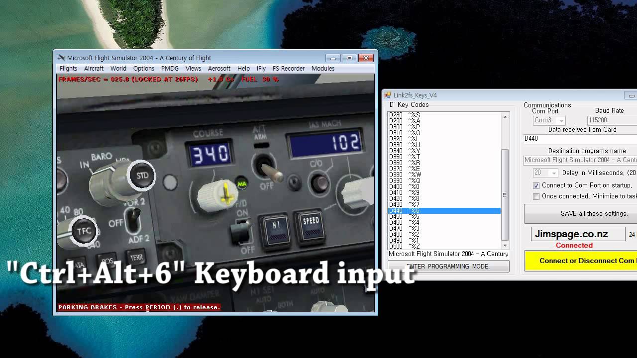 FS2004 iFly 737 Keyboard input & Link2FS Key input (Aduino) - YouTube