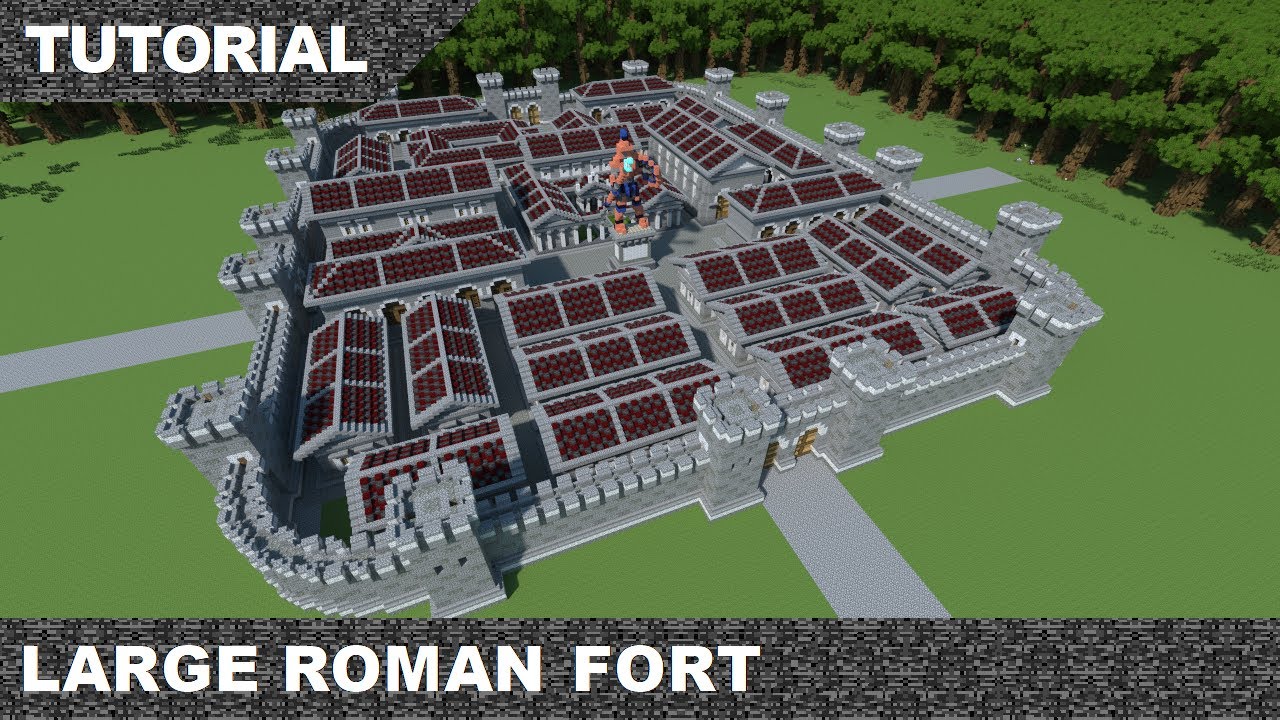 Minecraft Large Roman Fort Tutorial & Download - YouTube