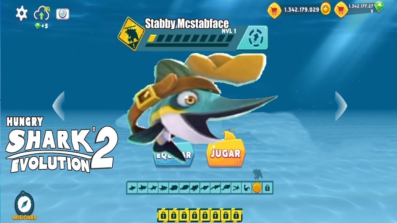 Hungry Shark Evolution BUT I GAME WITH THE NEW SHARK Stabby Mcstabface All 24 Sharks Unlocked ...