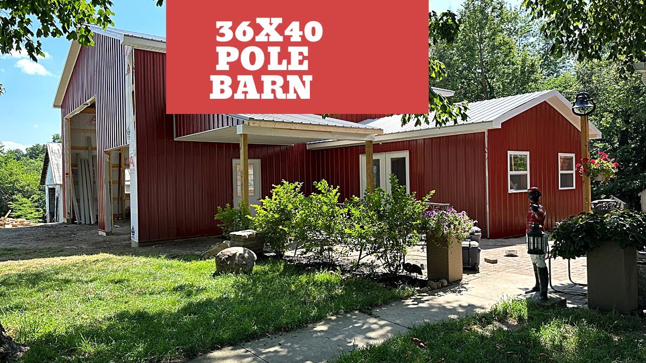 36x40 Pole Barn with 16x20 Enclosed Room - Building on After Fire - YouTube