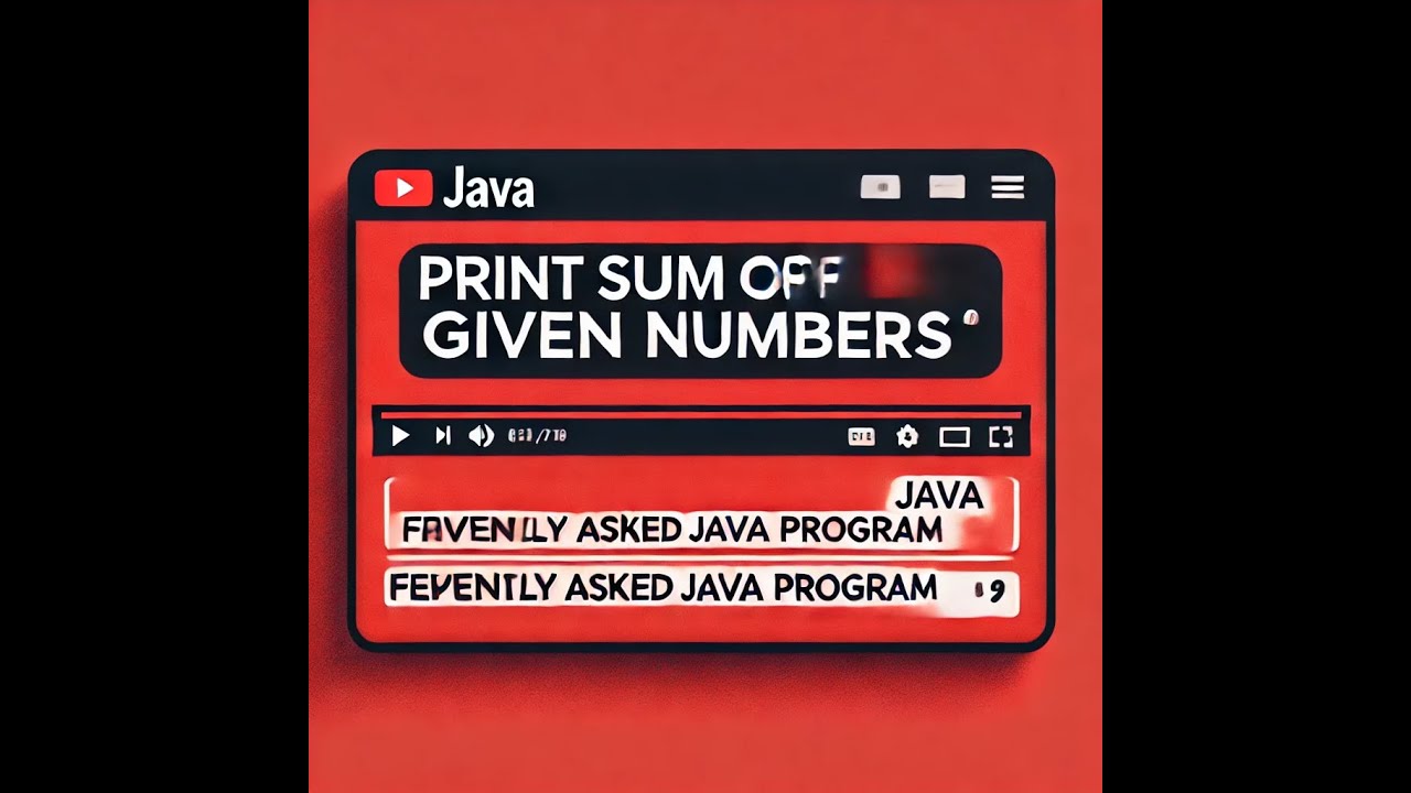 Java 8 Print Sum Of All Given Numberjava8 Youtube 4494
