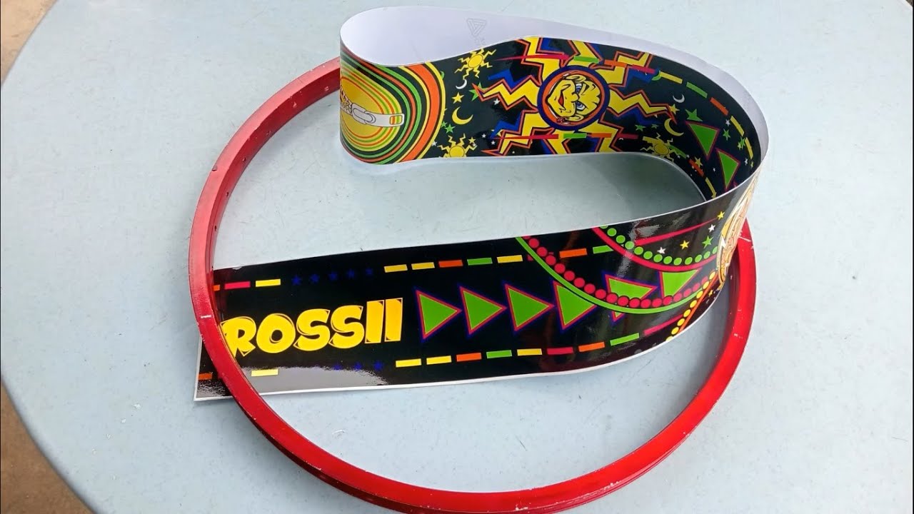 Tutorial pasang sticker rim rossi basikal lajak - YouTube