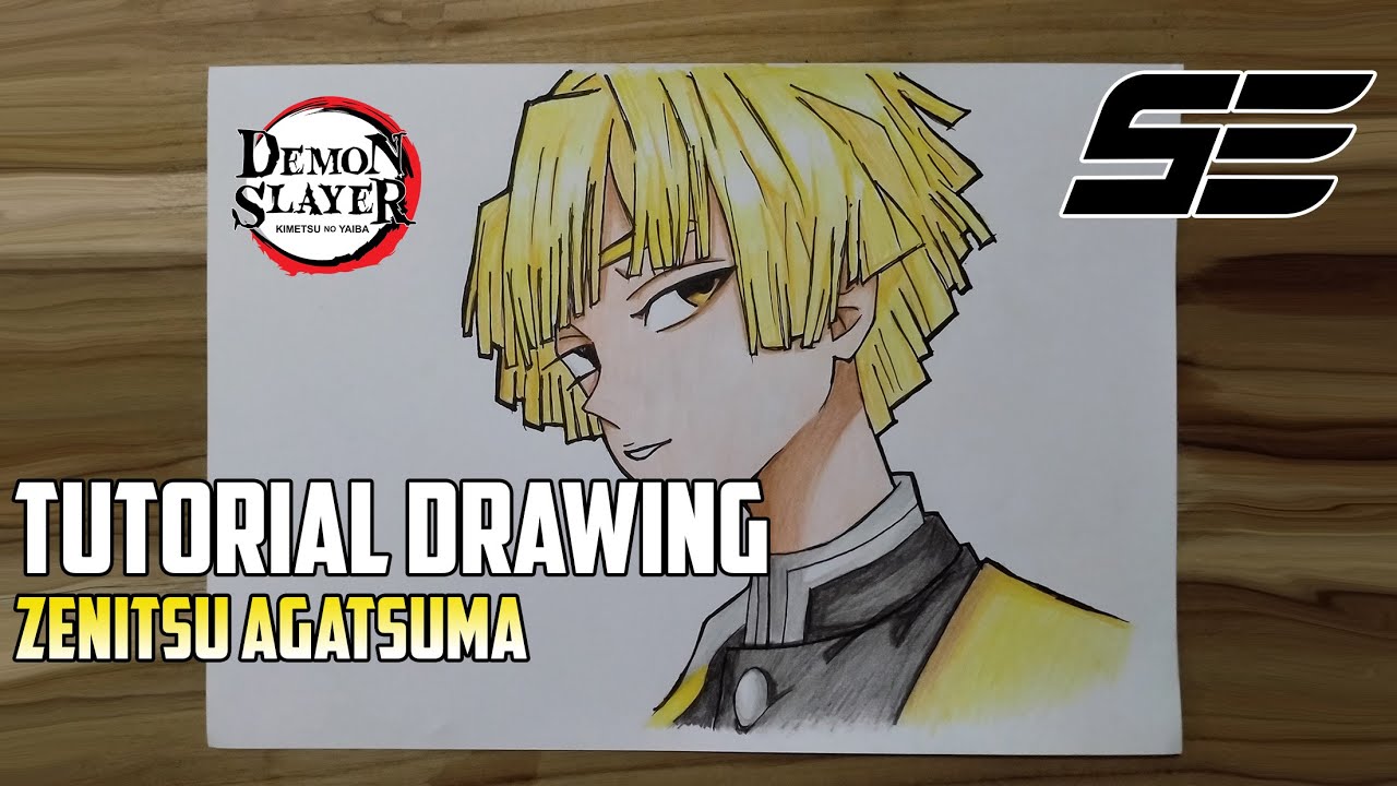 tutorial drawing zenitsu demon slayer ... - YouTube
