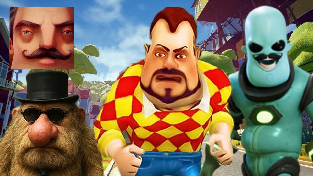 Hello Neighbor - New Neighbor Dark Riddle Mateooo Alien Ghost Face ...