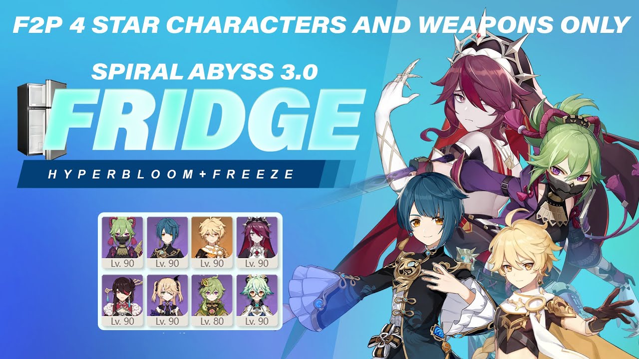 Rosaria's and Kuki's 4 Star Only "Fridge" | Spiral Abyss 3.0 (Genshin ...