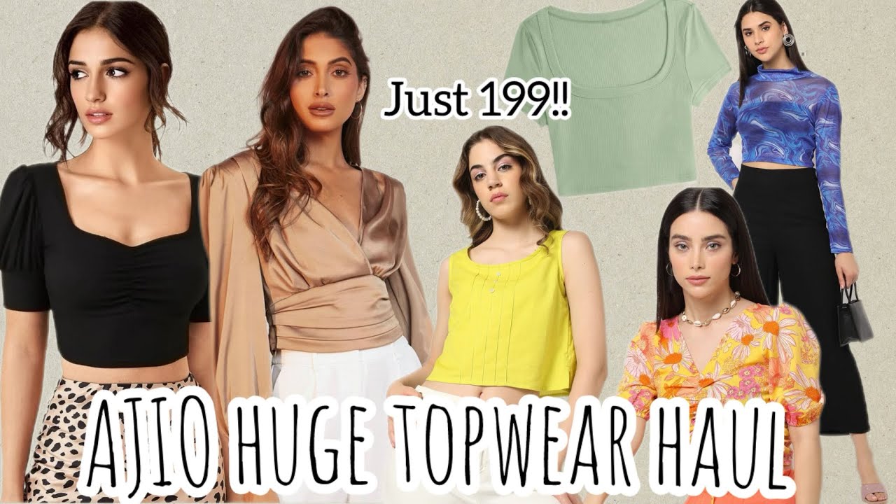 Huge AJIO TOPS haul |Trendy crop tops under 350Rs!! - YouTube