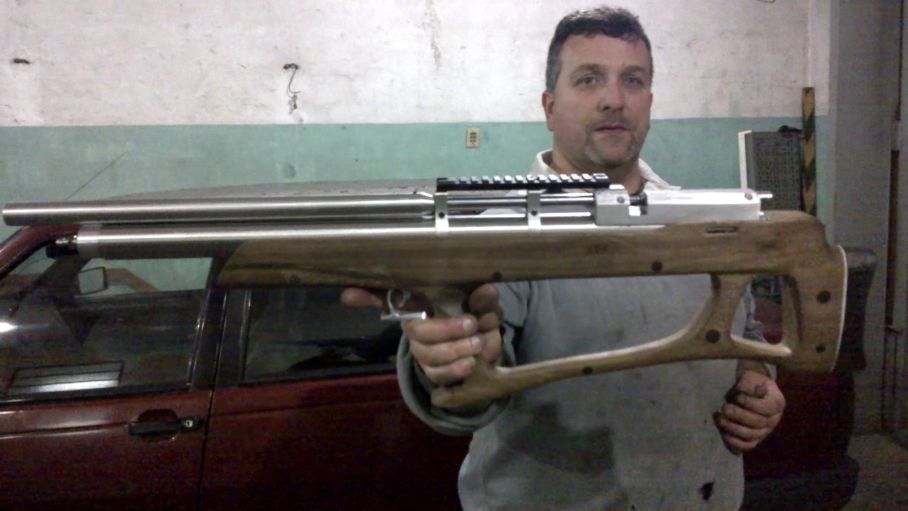 home made pcp air rifle bull pup - YouTube