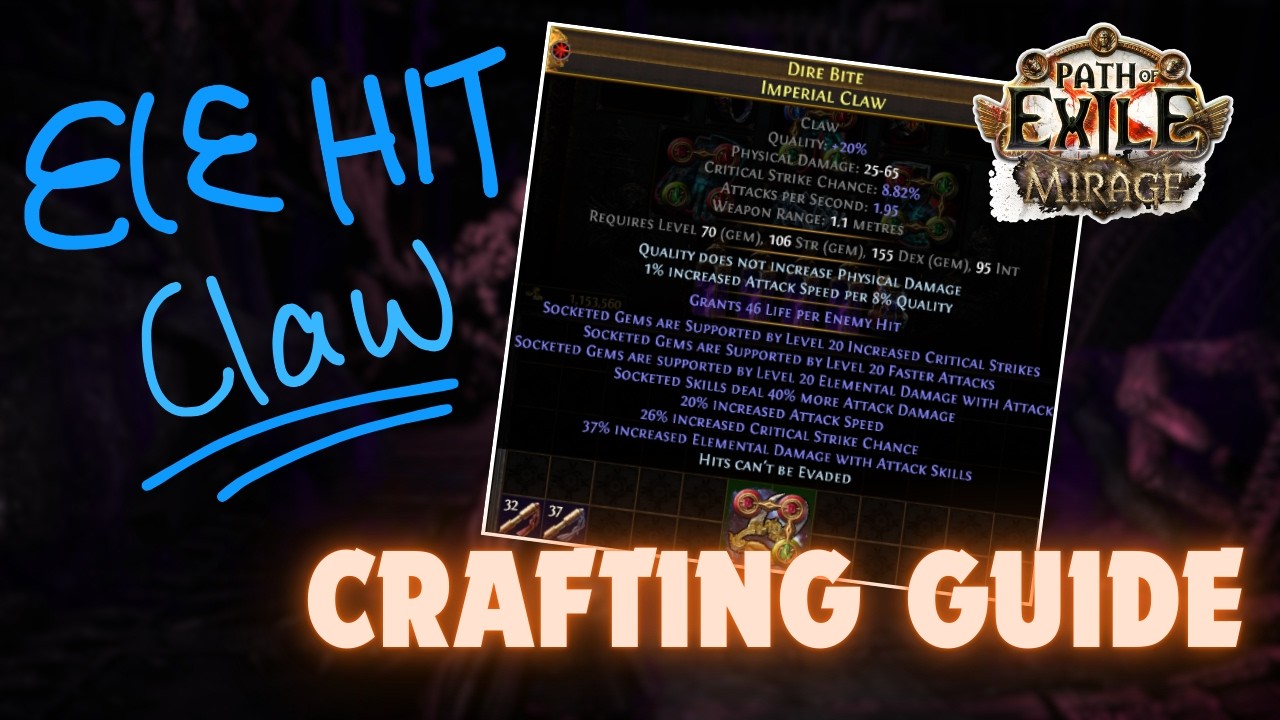 [POE 3.28] Claw crafting for Ele Hit Slayer (3 or 4 shaper mods) - Step ...